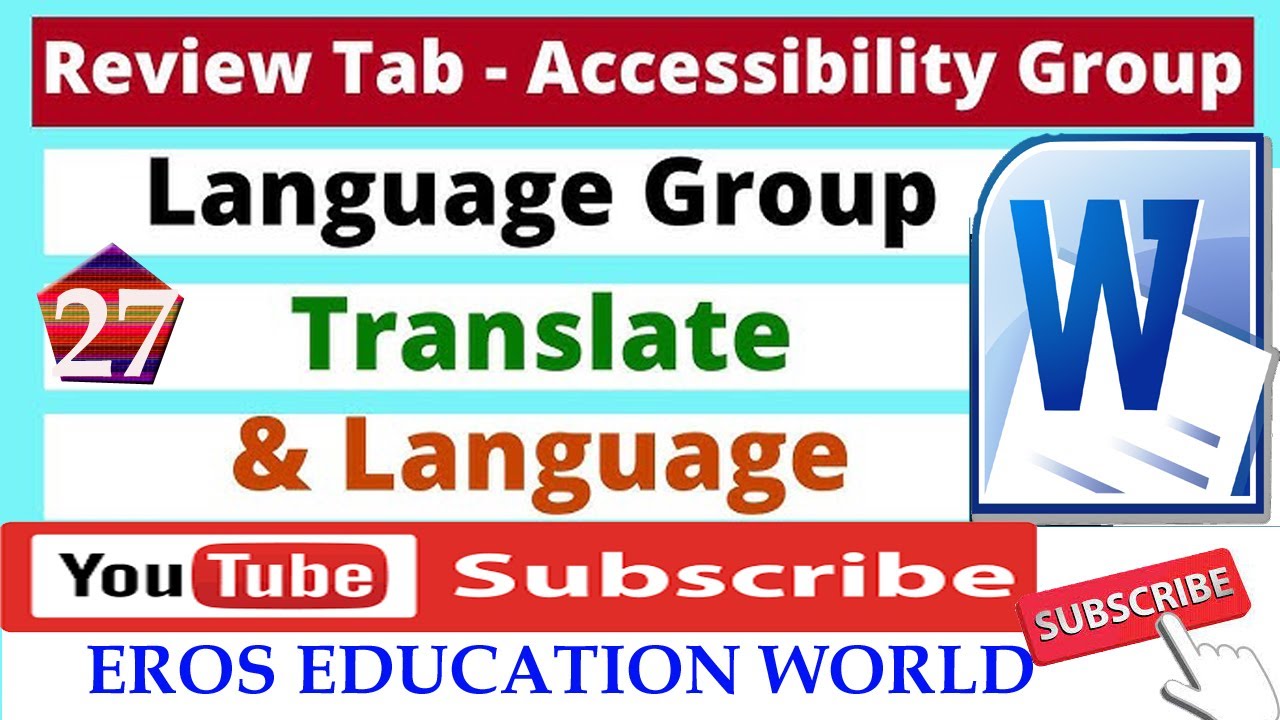 Ms Word Language Group | Review Tab Accessibility Group | Translate ...