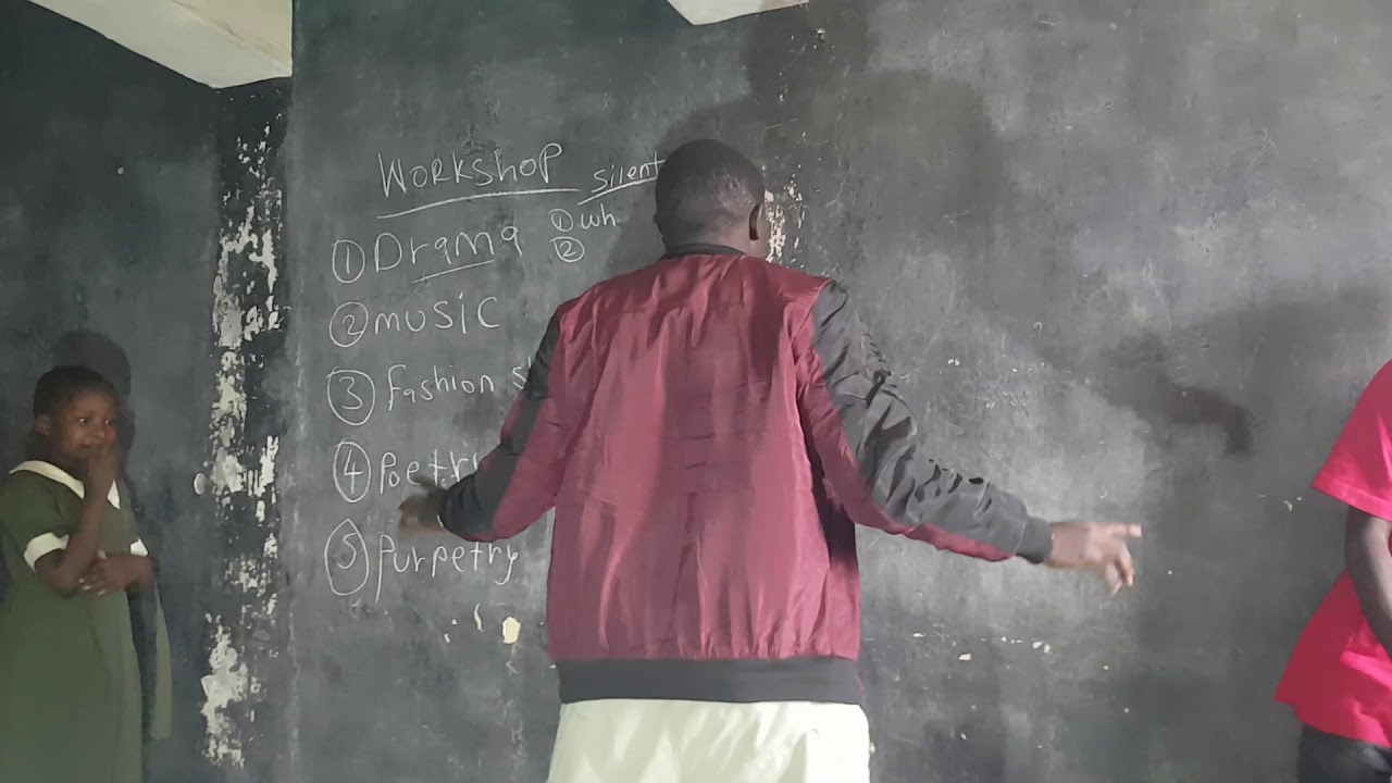 James Andare showcasing how to act at the dandora kids music and drama ...