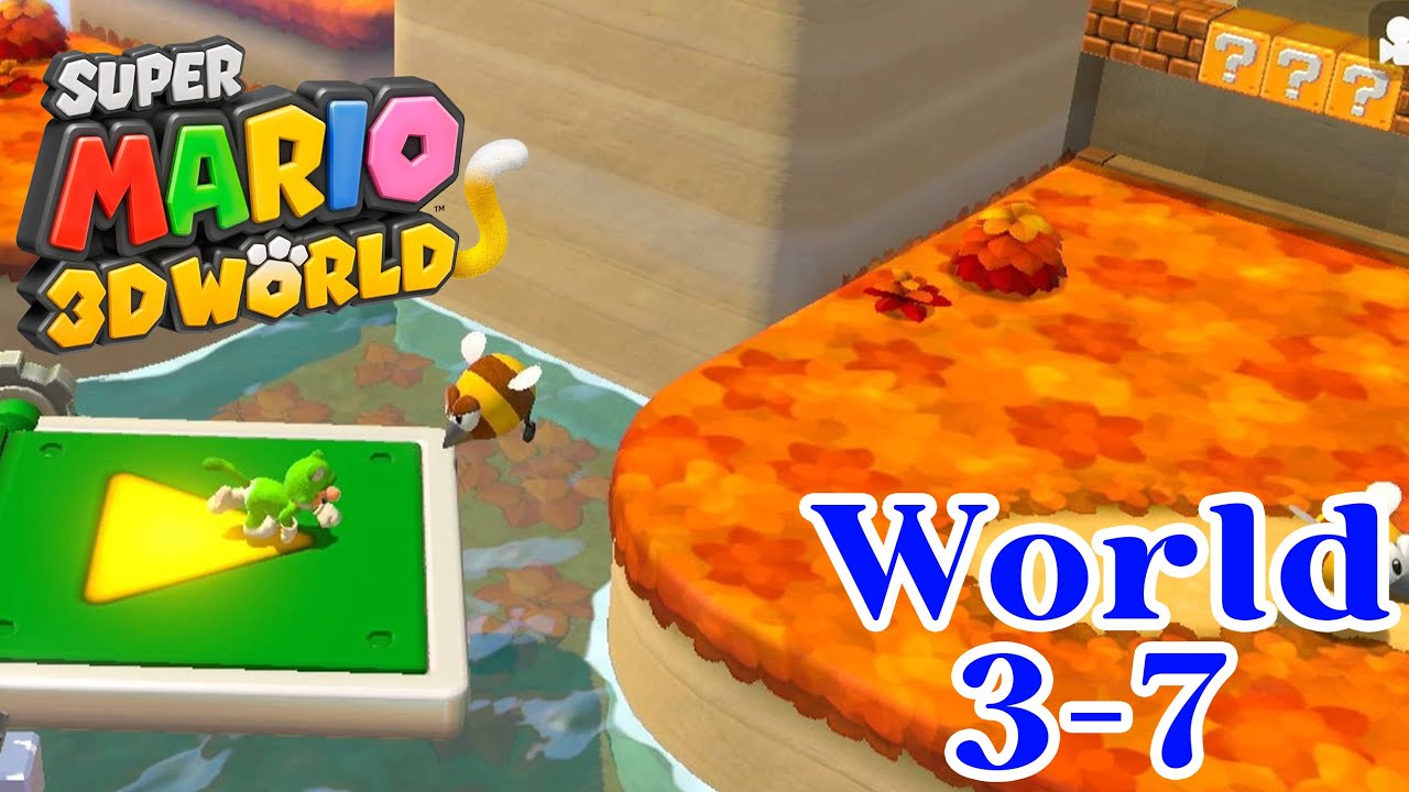 Super Mario 3D World Gameplay - World 3-7 Switchboard Falls (100% Green ...