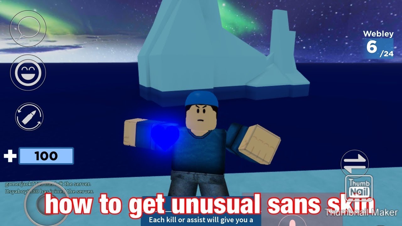 How to get unusual sans skin (roblox Arsenal) - YouTube