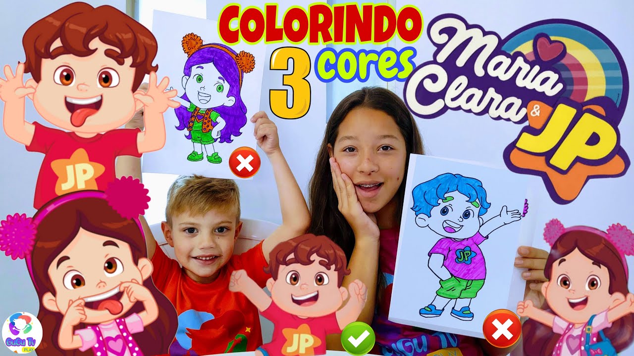 MARIA CLARA E JP COLORINDO COM 3 CORES - YouTube
