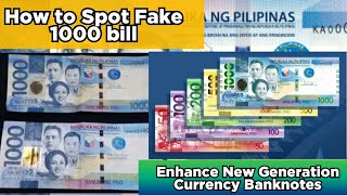 Counterfeit 1000 peso bill| How to spot fake money| Enh... | Doovi