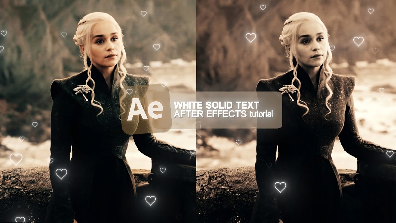 how to make white solid text; after effects; - YouTube