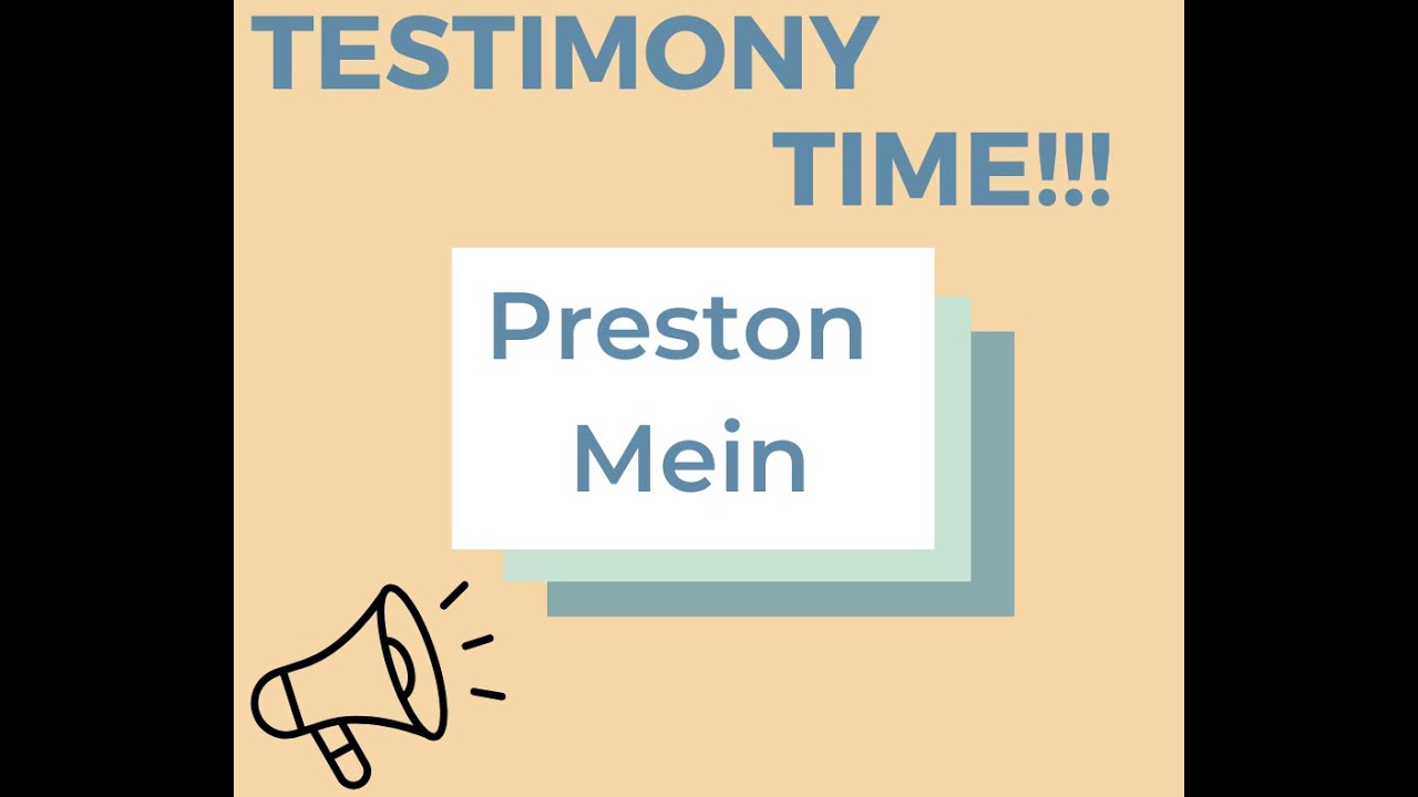 Preston Mein Tithing Testimony - YouTube