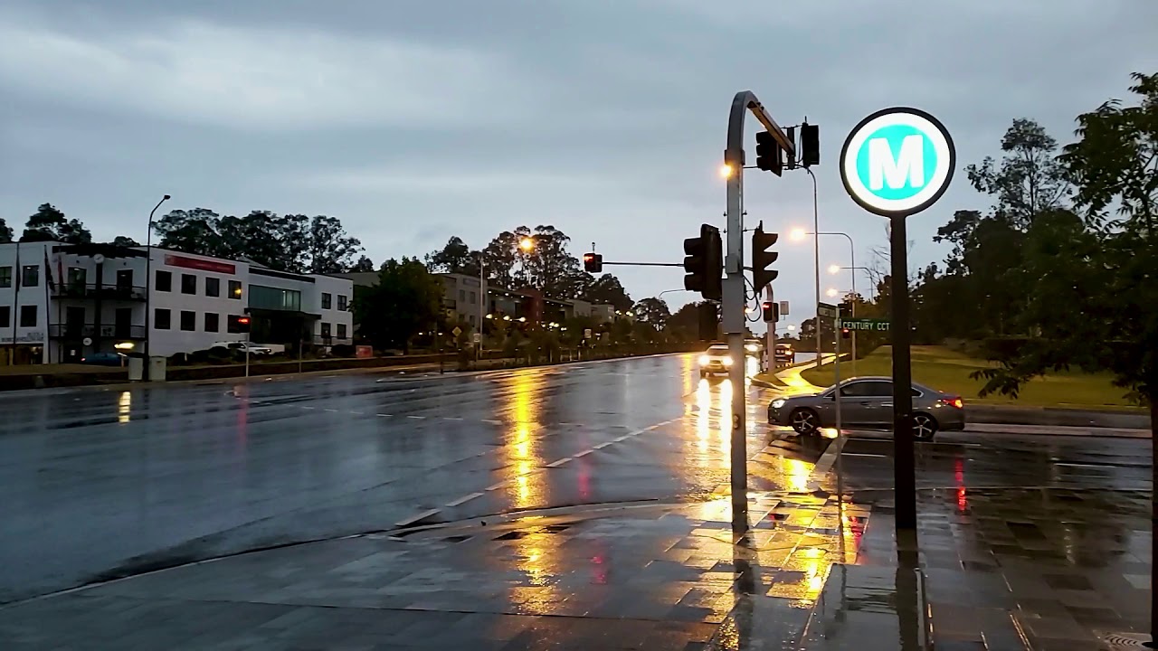 Walking in the rain Norwest Lake, Norwest Railway Station & Hillsong ...