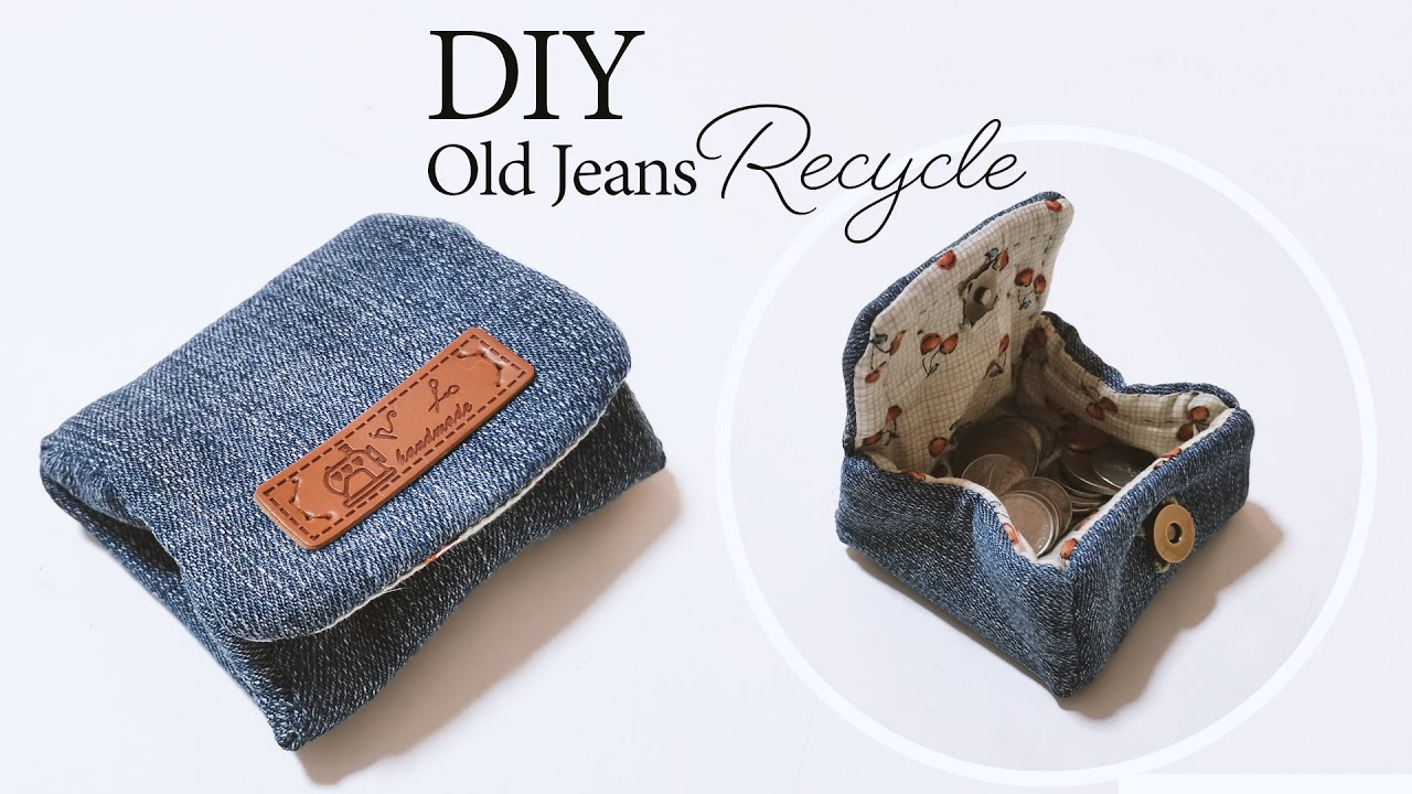 How to make denim reuse coin purse | Sewing Tutorial (ep213) - YouTube