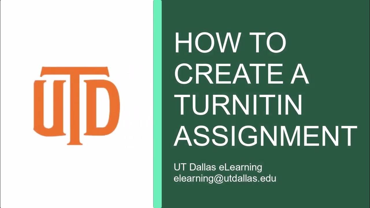 How to Create a Turnitin Assignment - YouTube