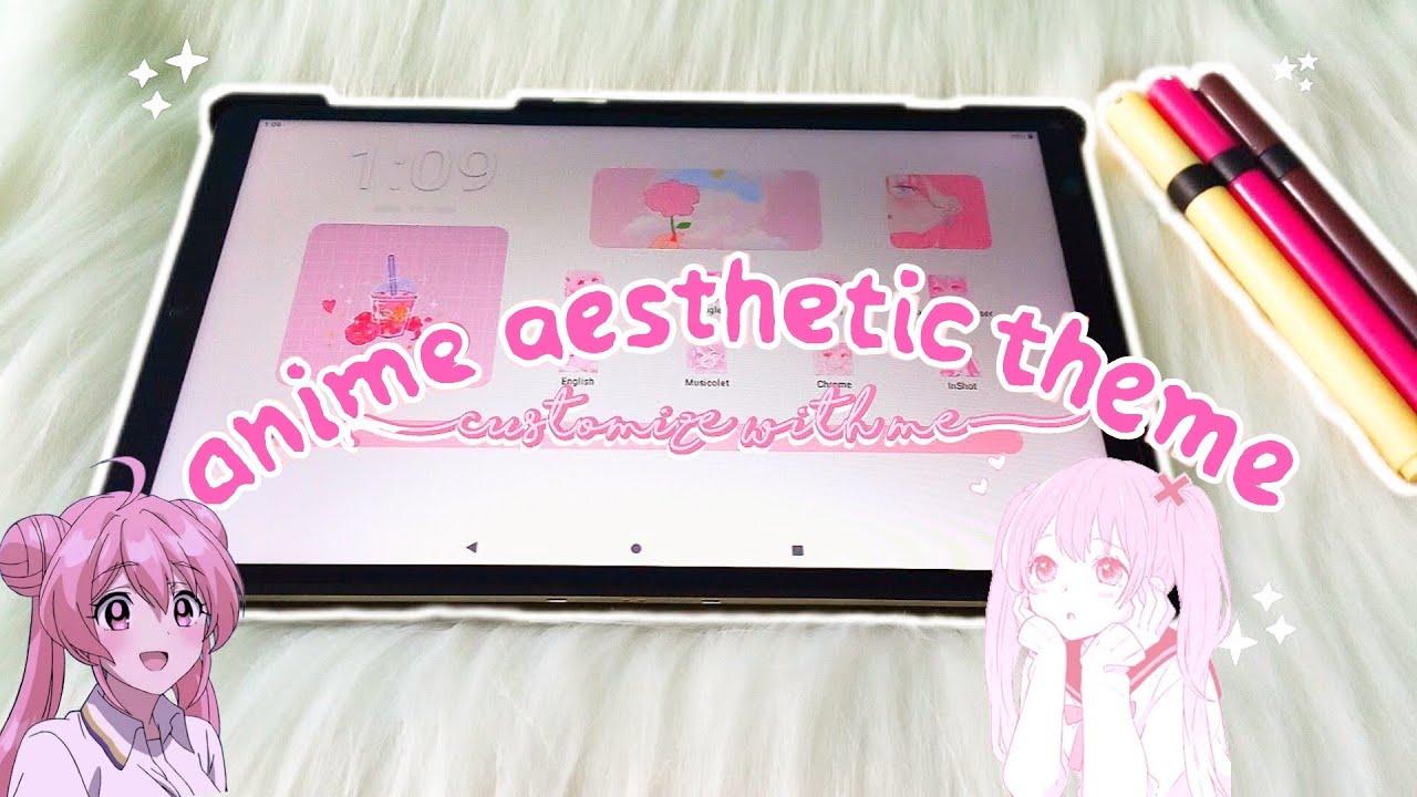 Pink anime theme~how to have aesthetic tablet || Lenovo tablet ...