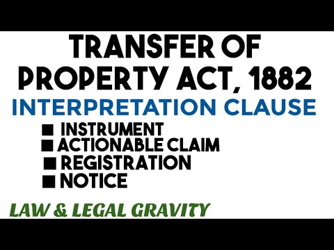 Section 3 of Transfer of Property Act 1882. TPA Section 3, Actionable ...