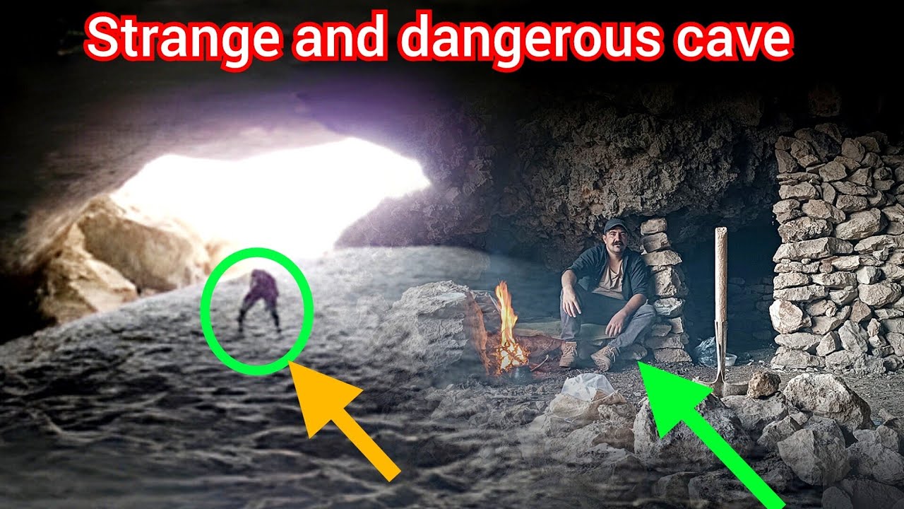 The Best and Strangest Shelter: Discovering a Strange Cave on Top of a Mountain. #bushcraft ...