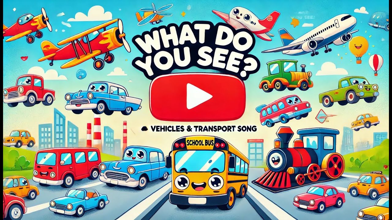 "What Do You See? 🚗🚁 Fun Vehicles & Transport Song for Kids | Learn ...