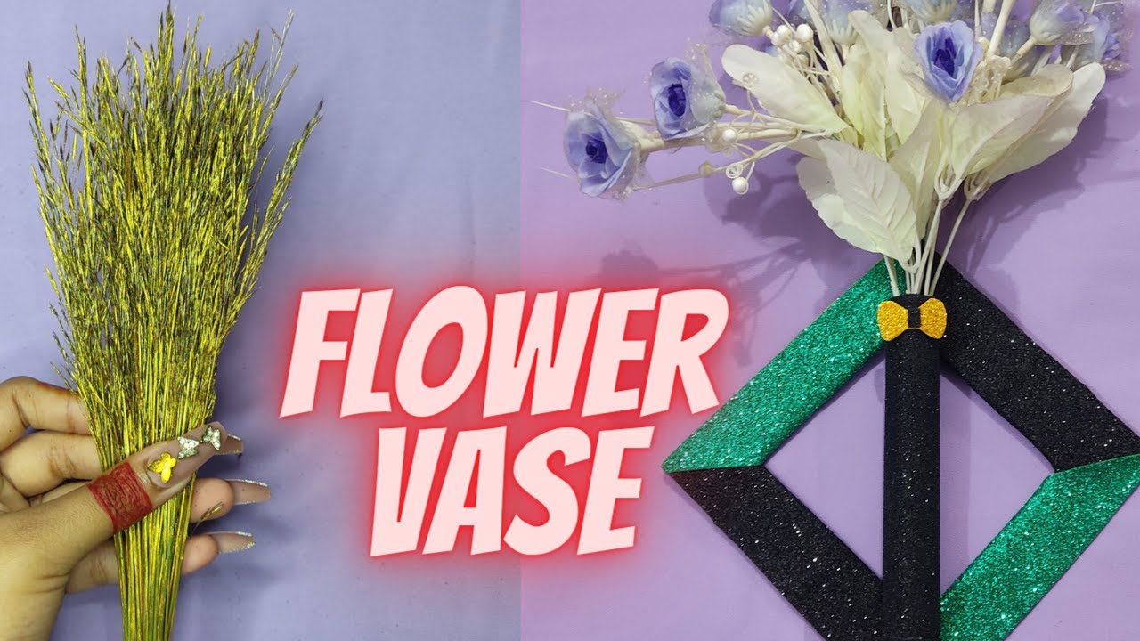 Flower vase making with paper|Flower vase|DIY crafts|How to make a ...
