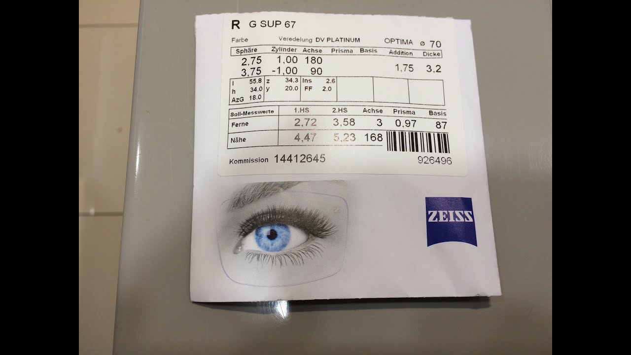 Zeiss Individual Frame Fit 1.67 Progressive Lens - YouTube