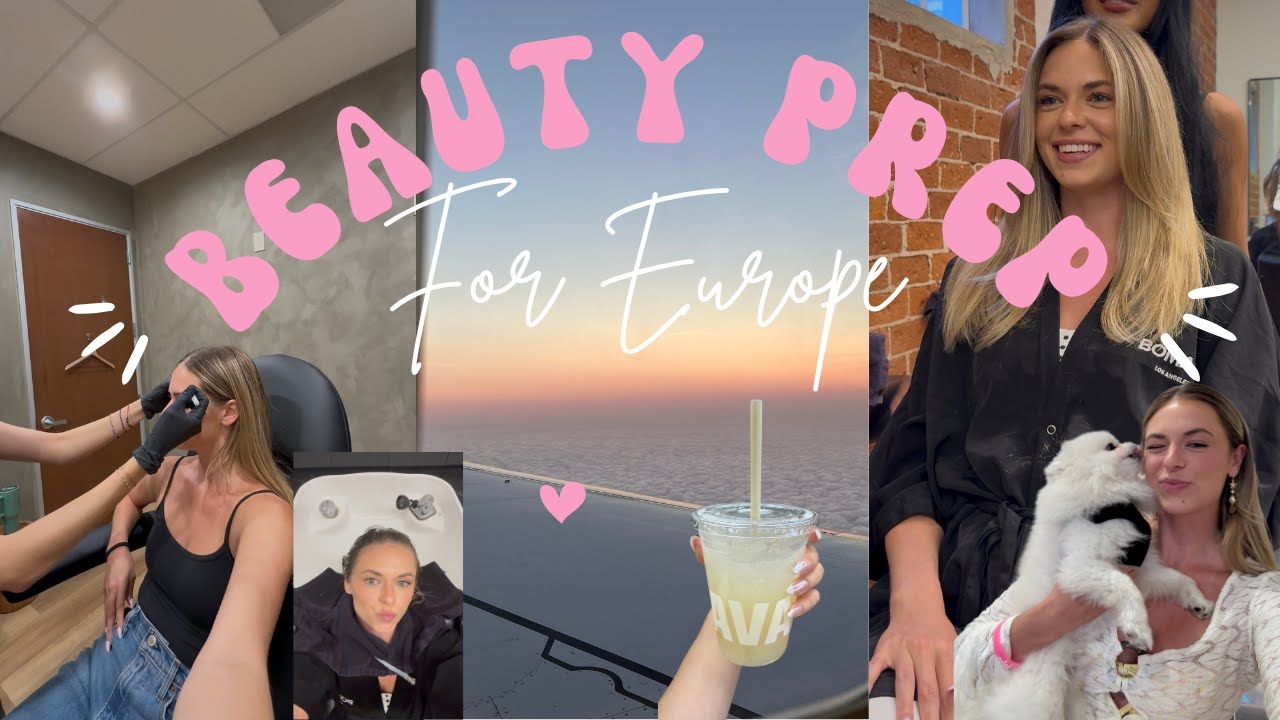BEAUTY PREP FOR EUROPE *botox, hair color, mani pedi, facial* - YouTube