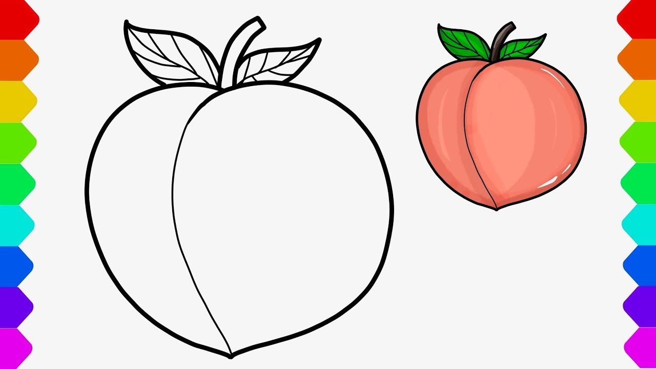 how to draw peach🍑🍑🍑🍑 drawing esay simpal follow along drawing - YouTube