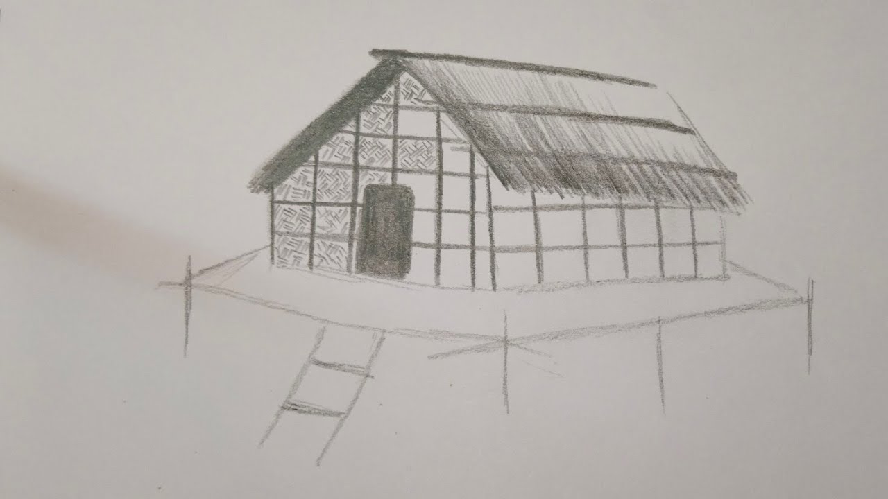 how to draw village house part 1 - YouTube
