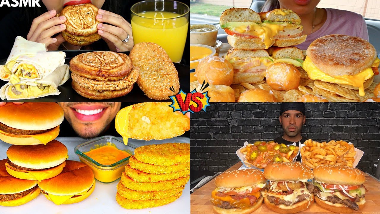 ASMR Fast Food Mukbang Compilation | Fast Food Asmr | Satisfying eating ...