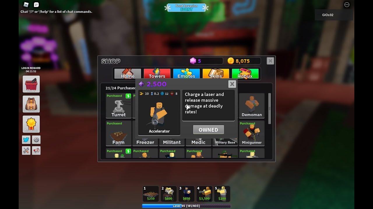 Roblox TDS:buying and testing accel! - YouTube