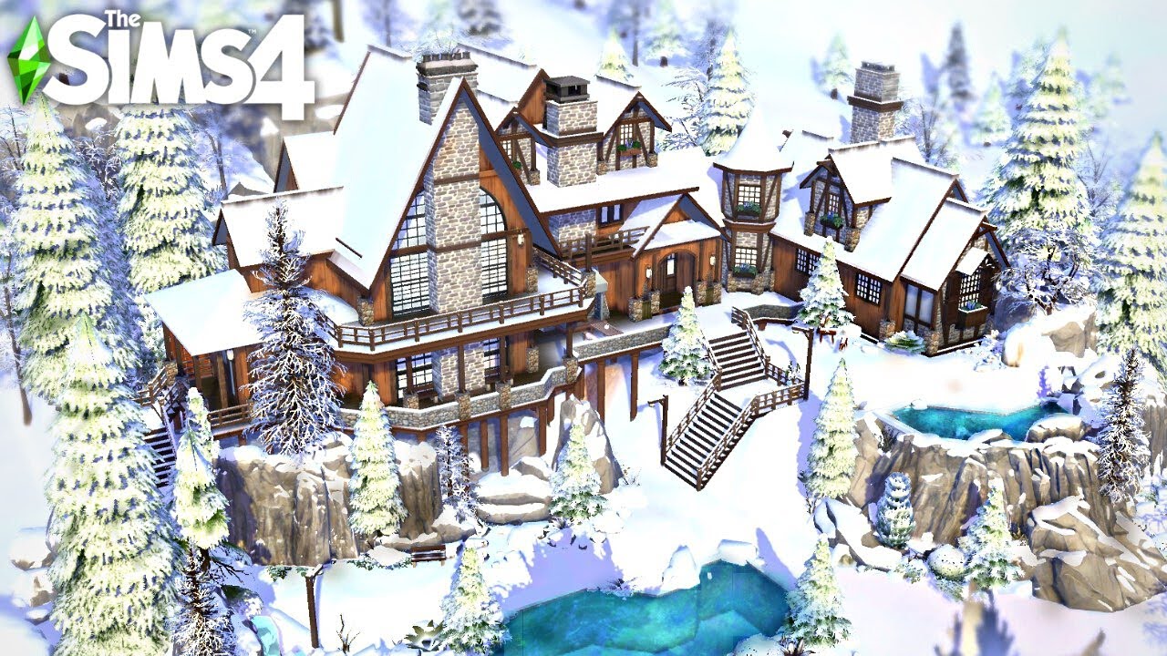 Its snowing at my house so I made a WINTER CABIN LOL |The Sims 4 ...