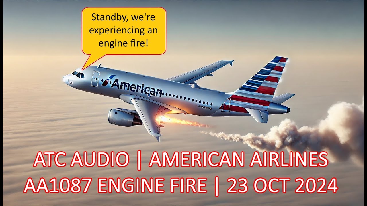 Live ATC | American 1087 Engine Fire and Return to Airport | Airbus ...