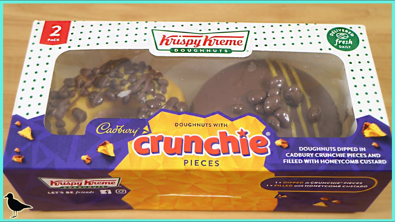 Crunchie Krispy Kreme Doughnuts Food Review! Honeycomb Custard ...