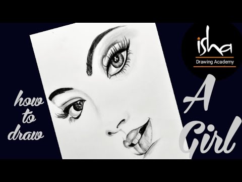 How to draw a beautiful lady.i Isha drawing academy - YouTube