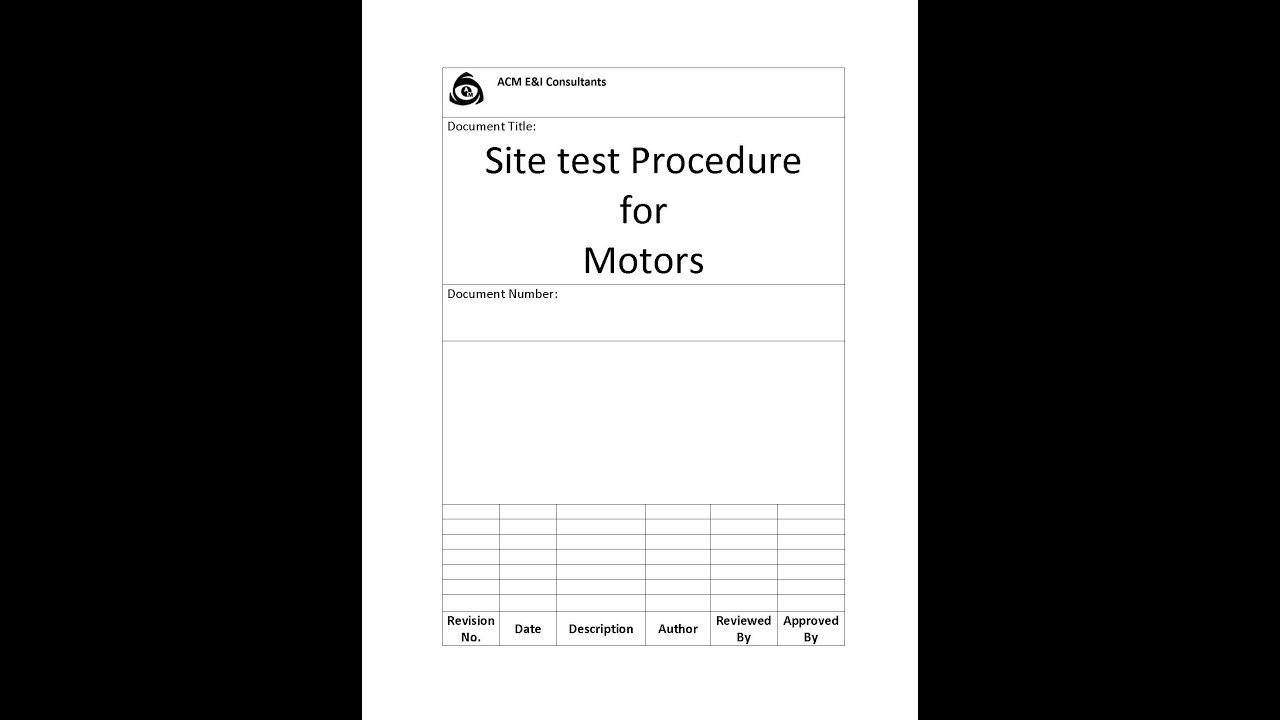 Site Test Procedure for Motors / Motor testing / Erection ...