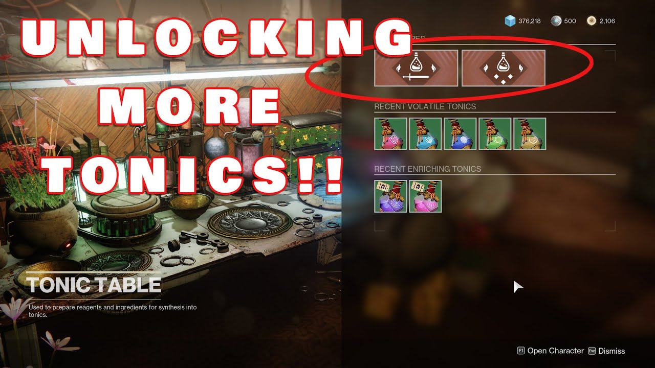 (Destiny 2) How to Unlock/Progress Tonic Recipes and Fieldwork Quests ...