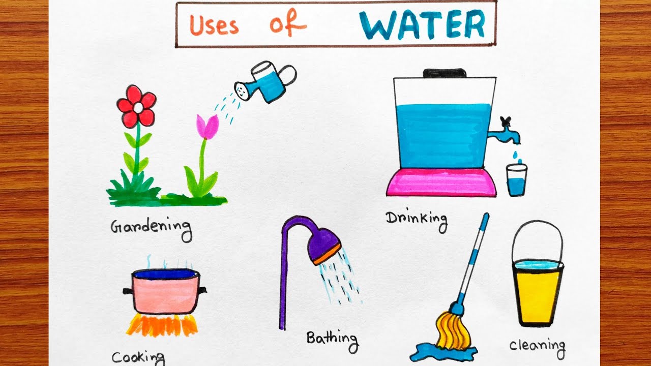 Water uses school project easy | Water uses science drawing |How to use ...