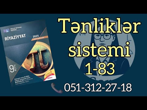 Tənliklər sistemi DİM test toplusu 9-cu sinif 