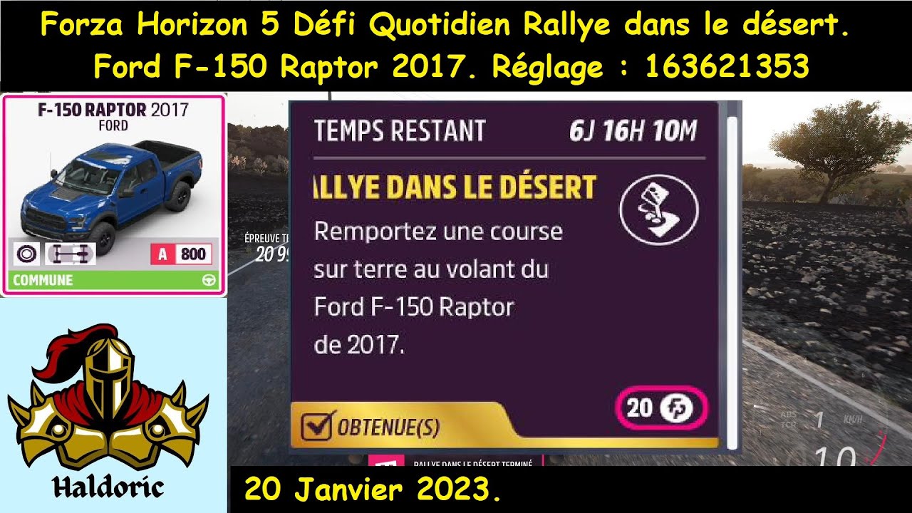 Forza Horizon 5 FH5 Défi Quotidien Rallye dans le désert. Ford F-150 ...