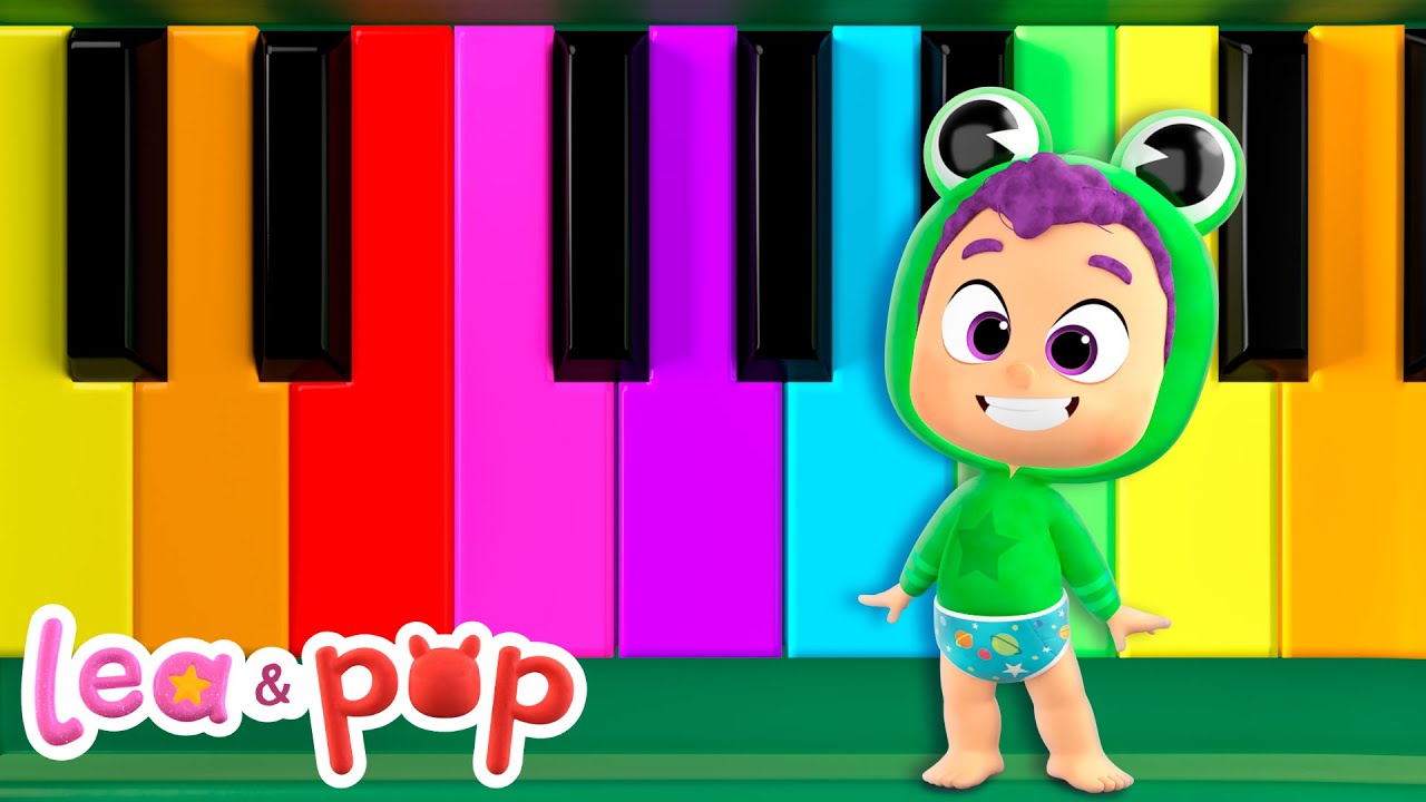 Pop plays the piano - Lea & Pop learning videos - YouTube