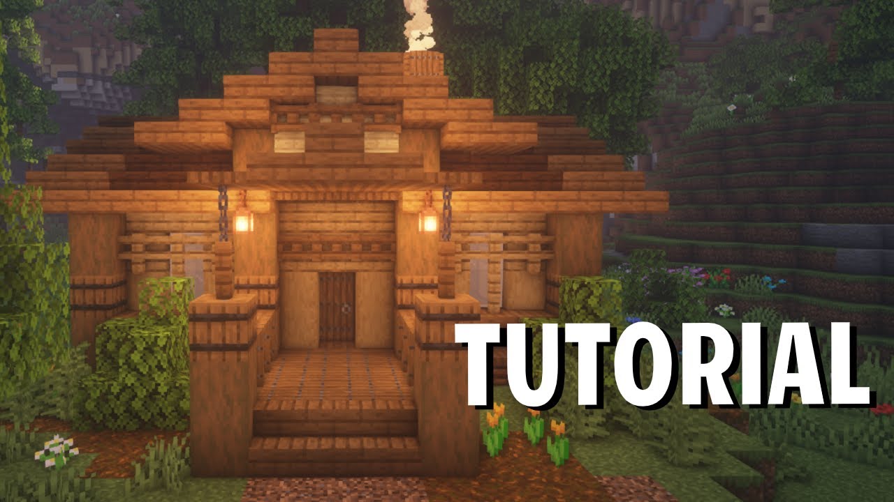 Minecraft | Wooden Cabin house tutorial (How to build) - YouTube