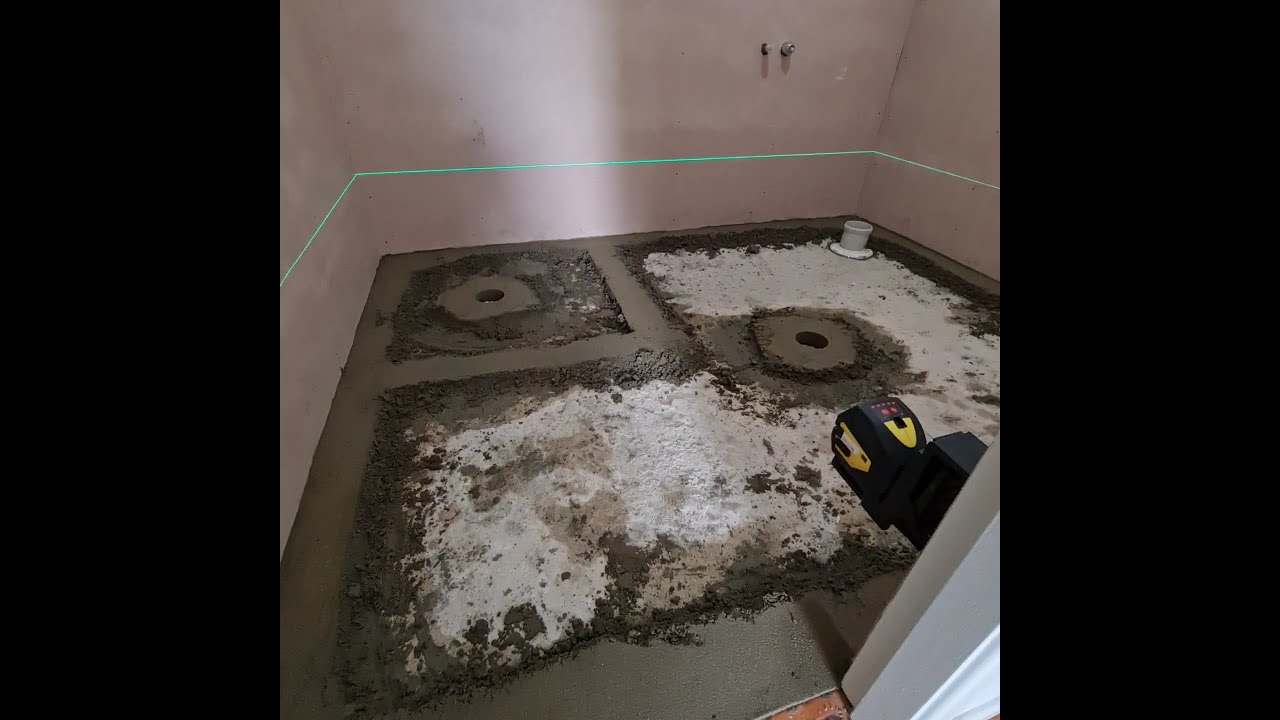 How to cement bed (screed) a bathroom floor - YouTube