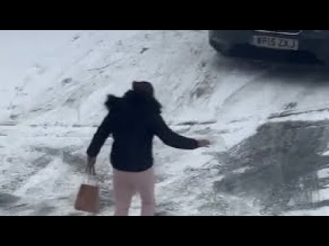 Slip on icy Road 2024 / Funny Videos #canada weather /hilarious ice ...