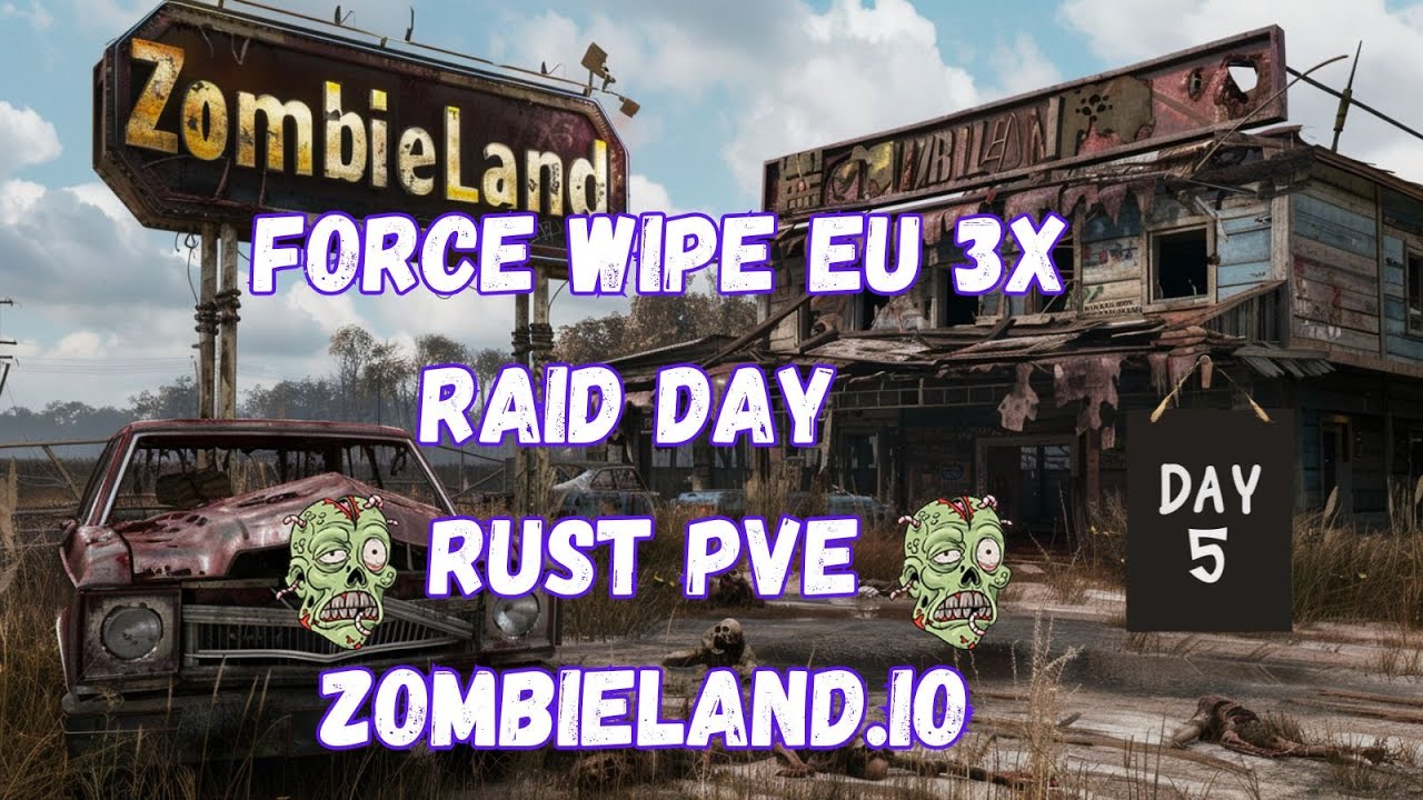 Let's Play Rust ZombieLand 3X EU Server RAID DAY ( Day 5 ) - YouTube