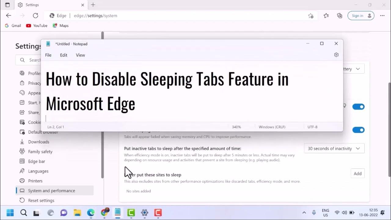 Disable Sleeping Tabs Feature in Edge - YouTube