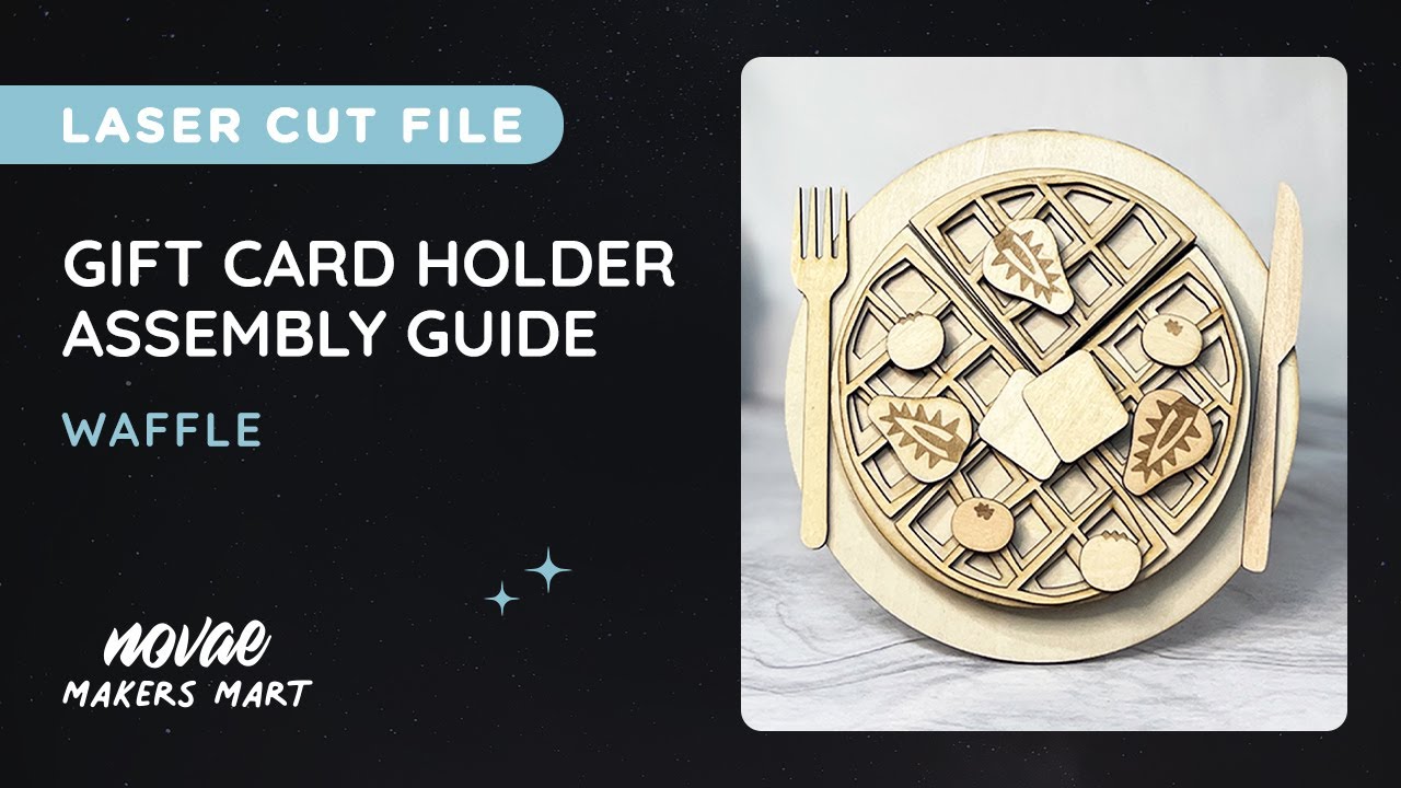Waffle Gift Card Holder Laser SVG | Breakfast Gift Card Holder | DIY ...