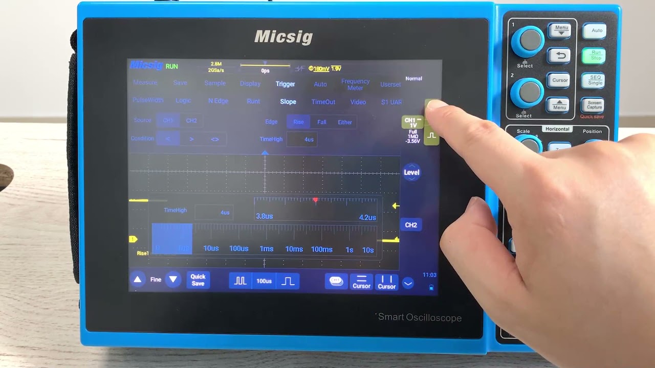 Micsig Smart Oscilloscope STO2302C Slope Trigger - YouTube