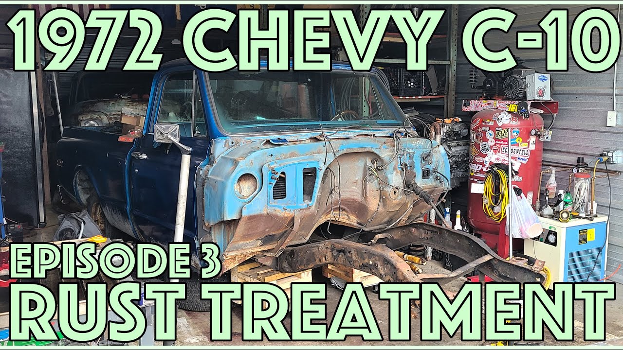 1972 C10 SHOP TRUCK - Treating Rust in the Cowl, Preparing for Paint ...