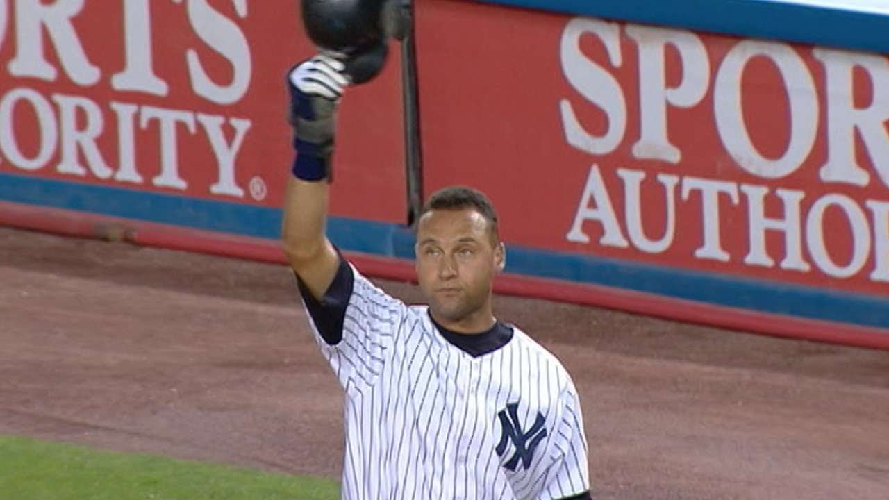 Derek Jeter passes Lou Gehrig's Yankee Stadium hit mark - YouTube