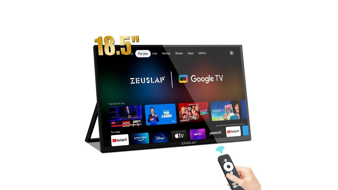 18.5" Smart Portable Monitor with Google TV OS, Connects to PCs ...