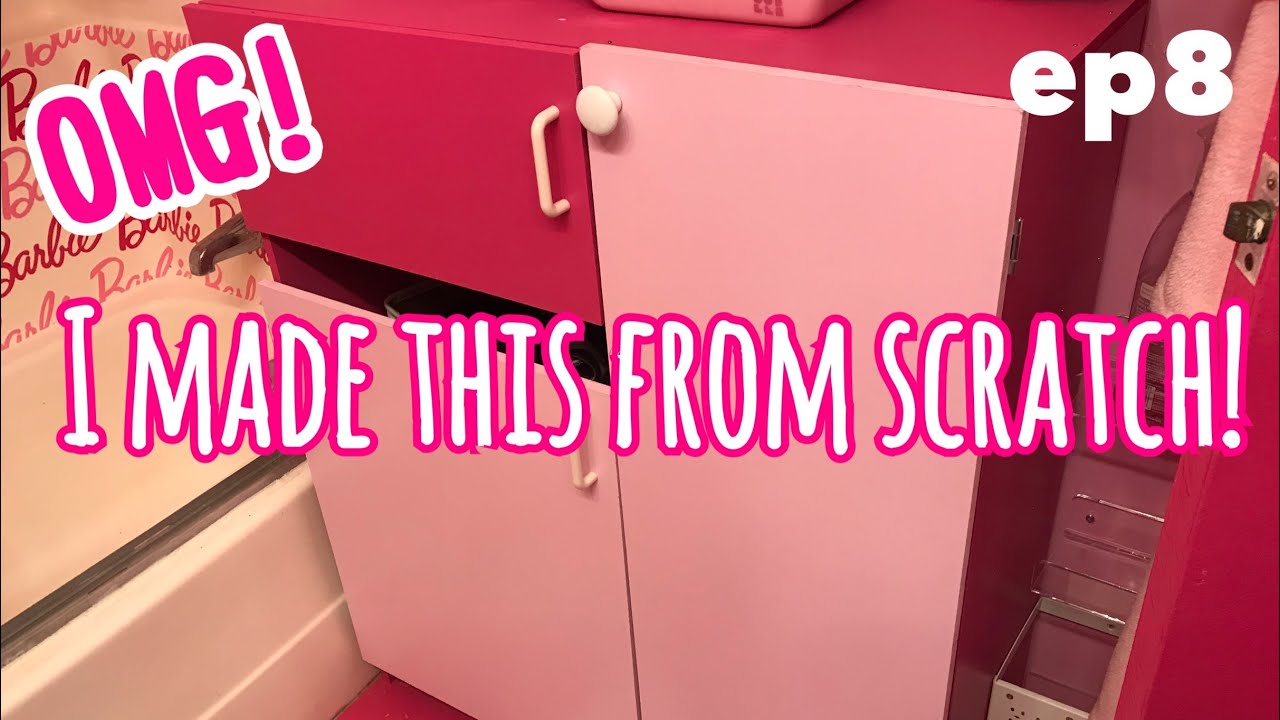 DIY BARBIE BATHROOM! ep8 [THE CUTEST PINK BATHROOM SHELF] - YouTube