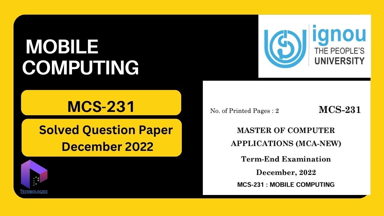 Mcs-231 Solved Question Paper (December 2022 Exam) || DalalTechnologies ...
