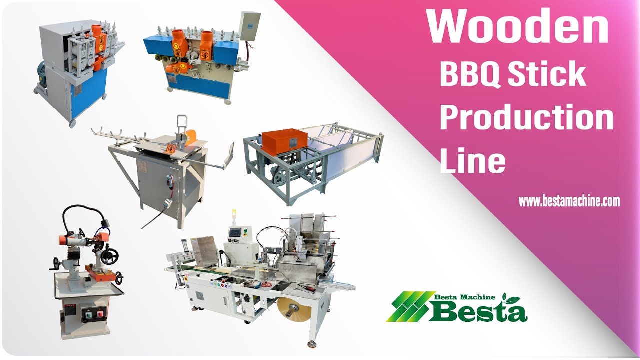 Wooden BBQ Stick Making Machine, Wooden Skewer Making Machine - YouTube