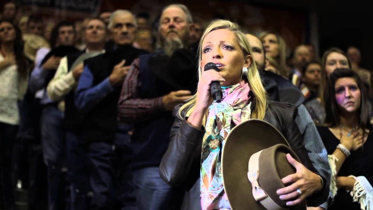 Trinity Seely Sings National Anthem - 19th World Championship Ranch ...