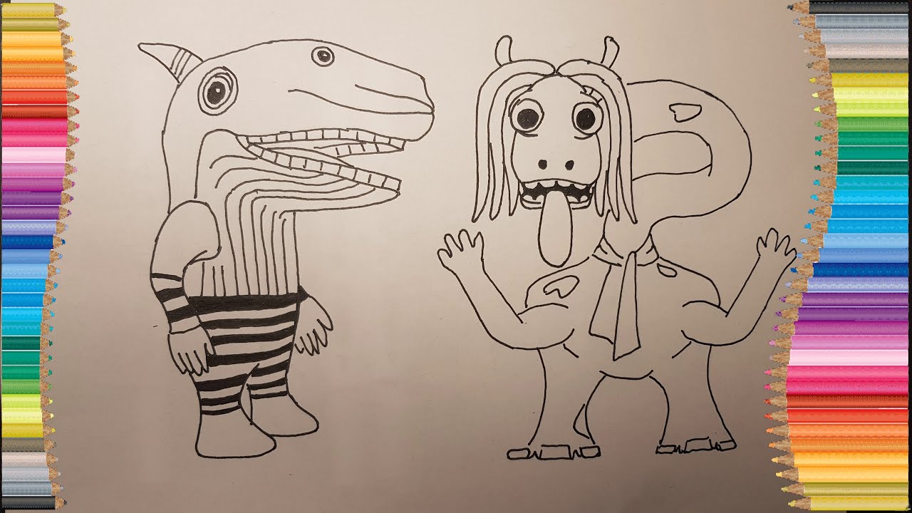 HOW TO DRAW CHEWY CHUCKН and WHALEY BO Garten of Banban 4 Easy Step by ...