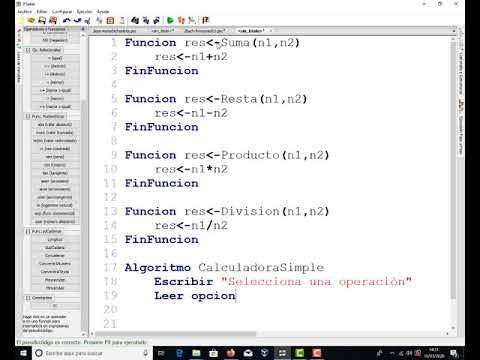 Calculadora simple con funciones en PSEINT TIC 2 Bachillerato IES ...