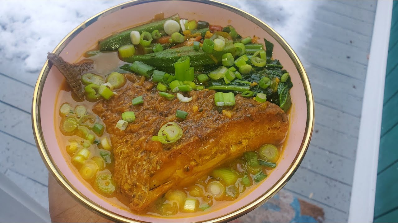 Stew Tilapia fish with Okra and Mustard green recipe. Stew Fish ...