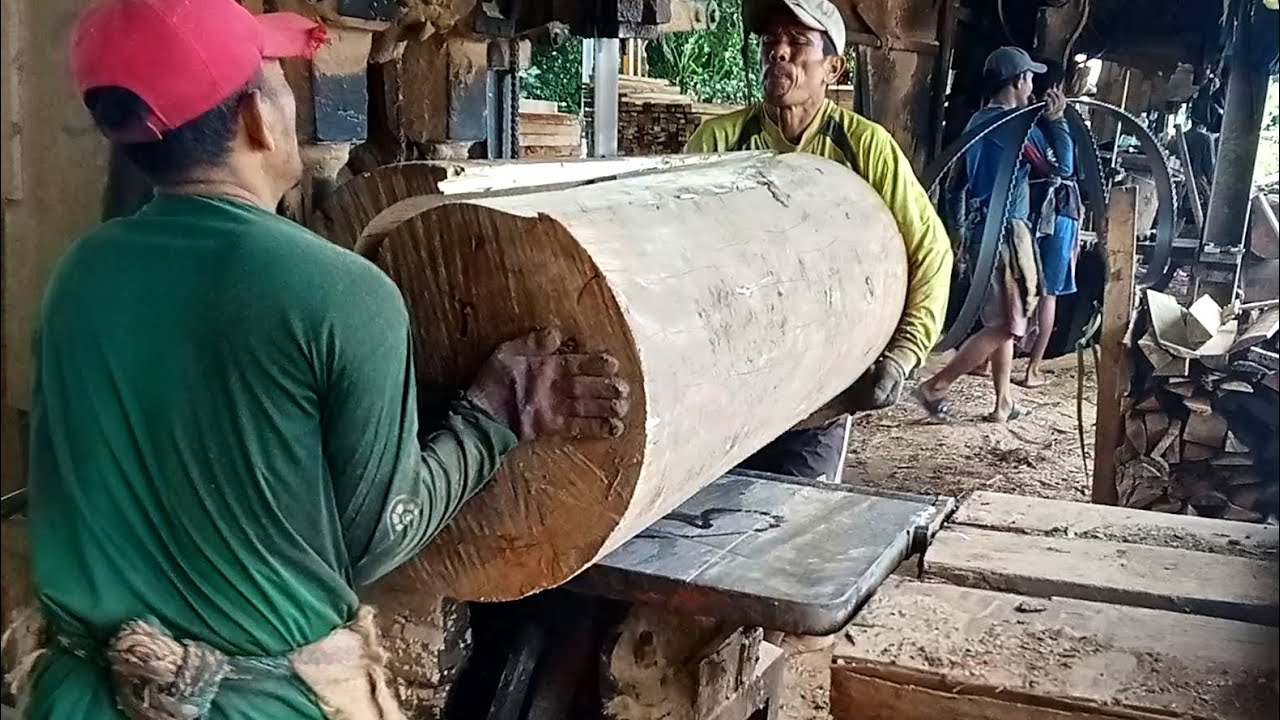 Kayu nya pecah banyak terbuang - YouTube